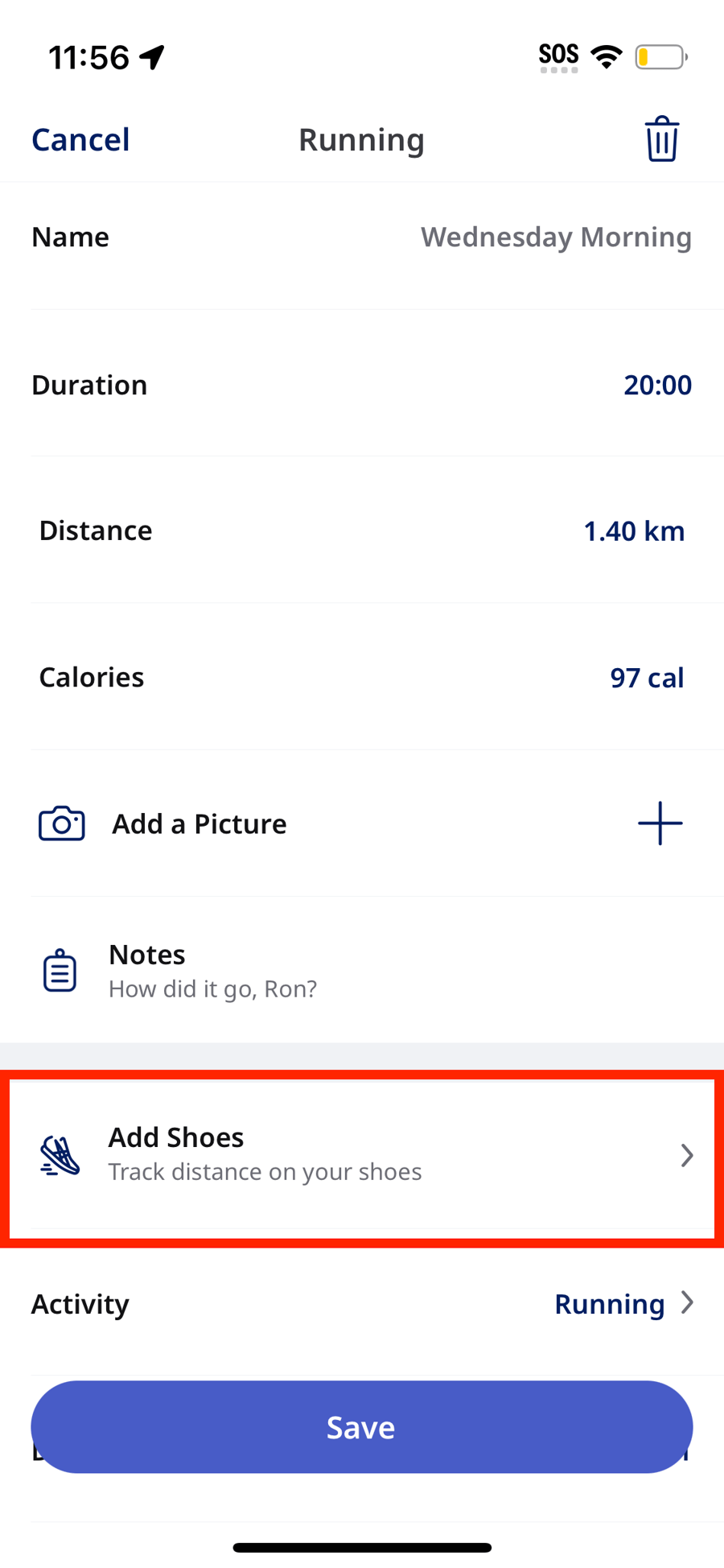 Shoe Tracking