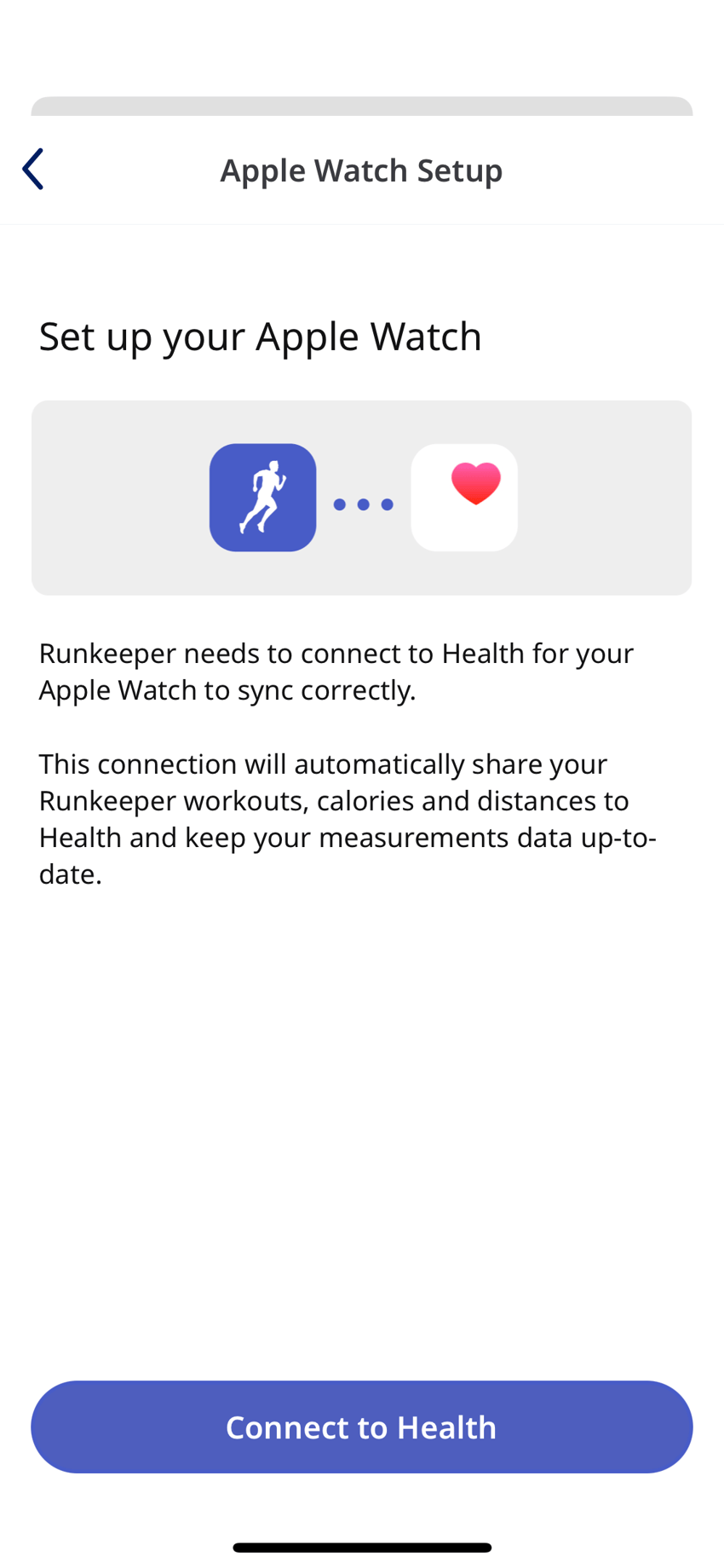 Connecting your Apple Watch to Runkeeper