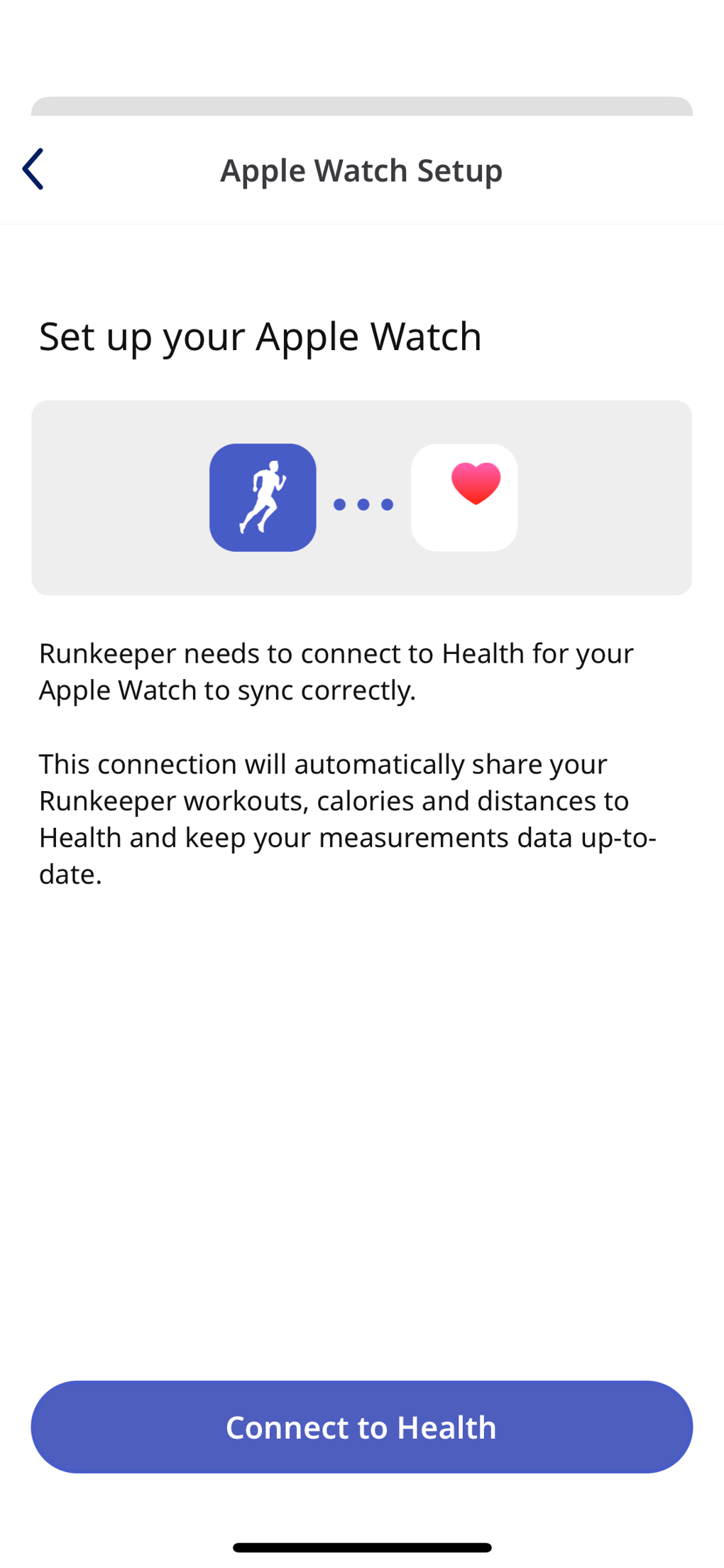 Connecting your Apple Watch to Runkeeper